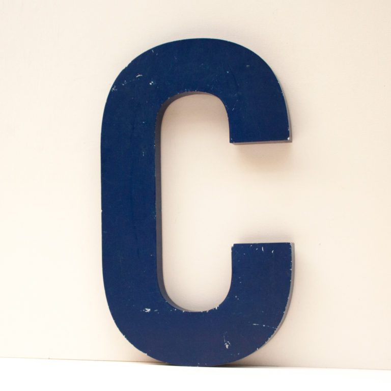 Reclaimed Blue Metal Letter C - Vintage Matters