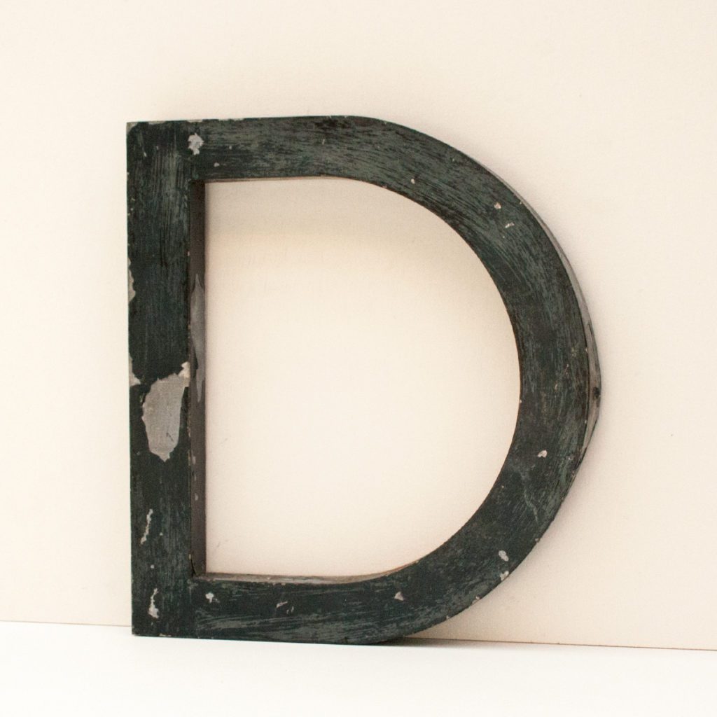 Reclaimed Black Resin Letter D - Vintage Matters