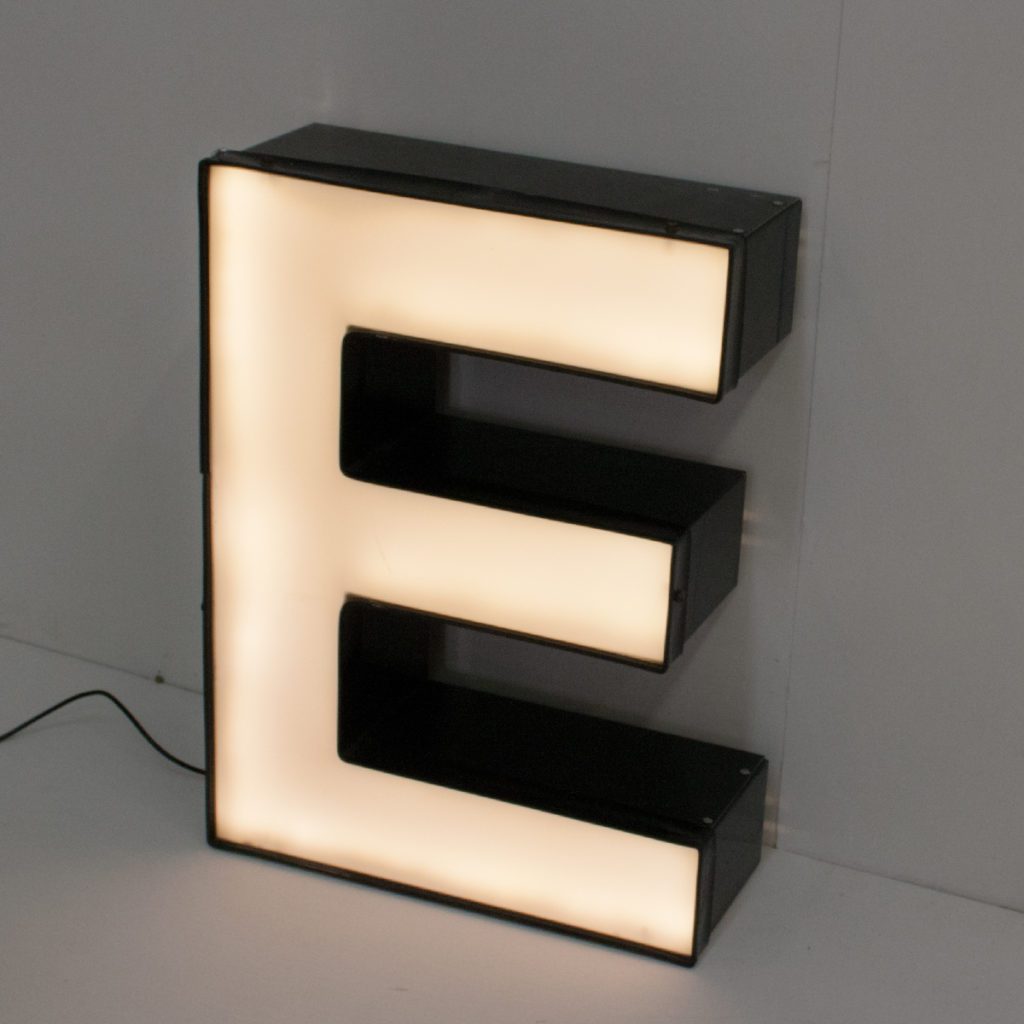 Reclaimed Black Letter Light E – Vintage Matters